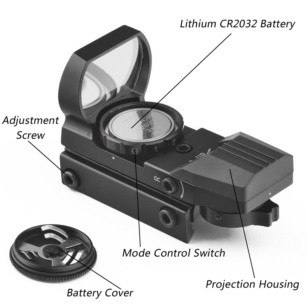 Weaver Picatinny Rail Mount Open Reflex Sight Tactical Red Dot Sight ...