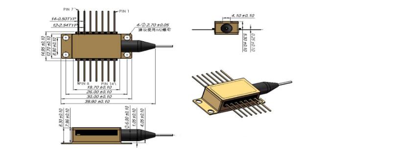 1370nm DFB Laser Built In Isolator Butterfly Diode : High Power Burning ...