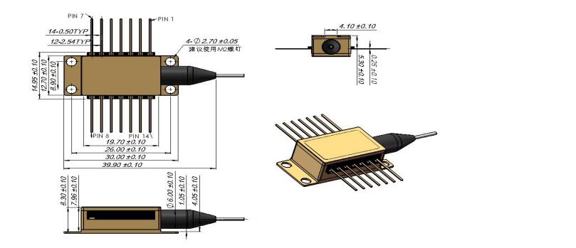 CWDM DFB Laser Diode Butterfly with TEC For Telecommunication Output ...